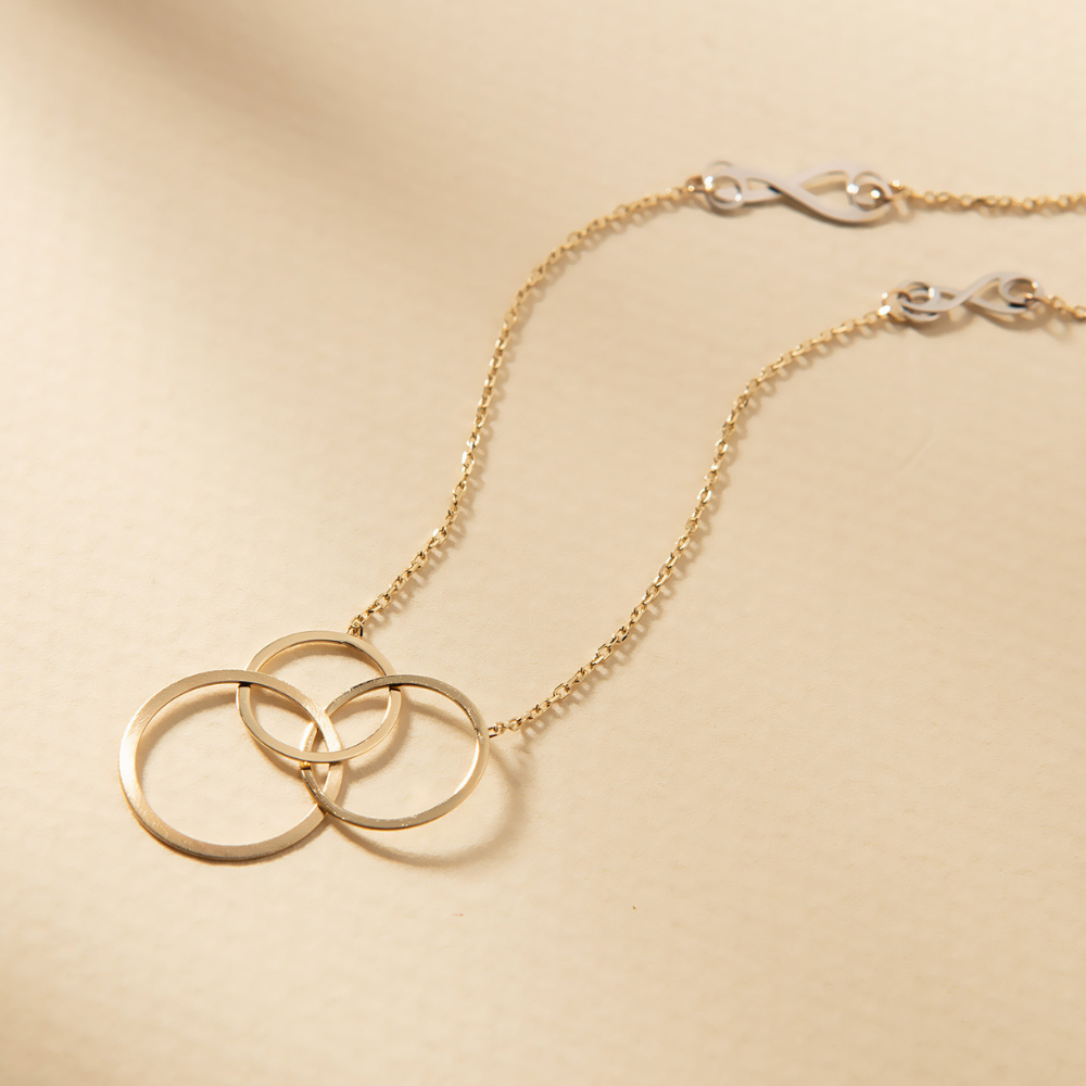 Triple Circles Pendant Necklace in 14K Solid Gold – OrenaJewelry