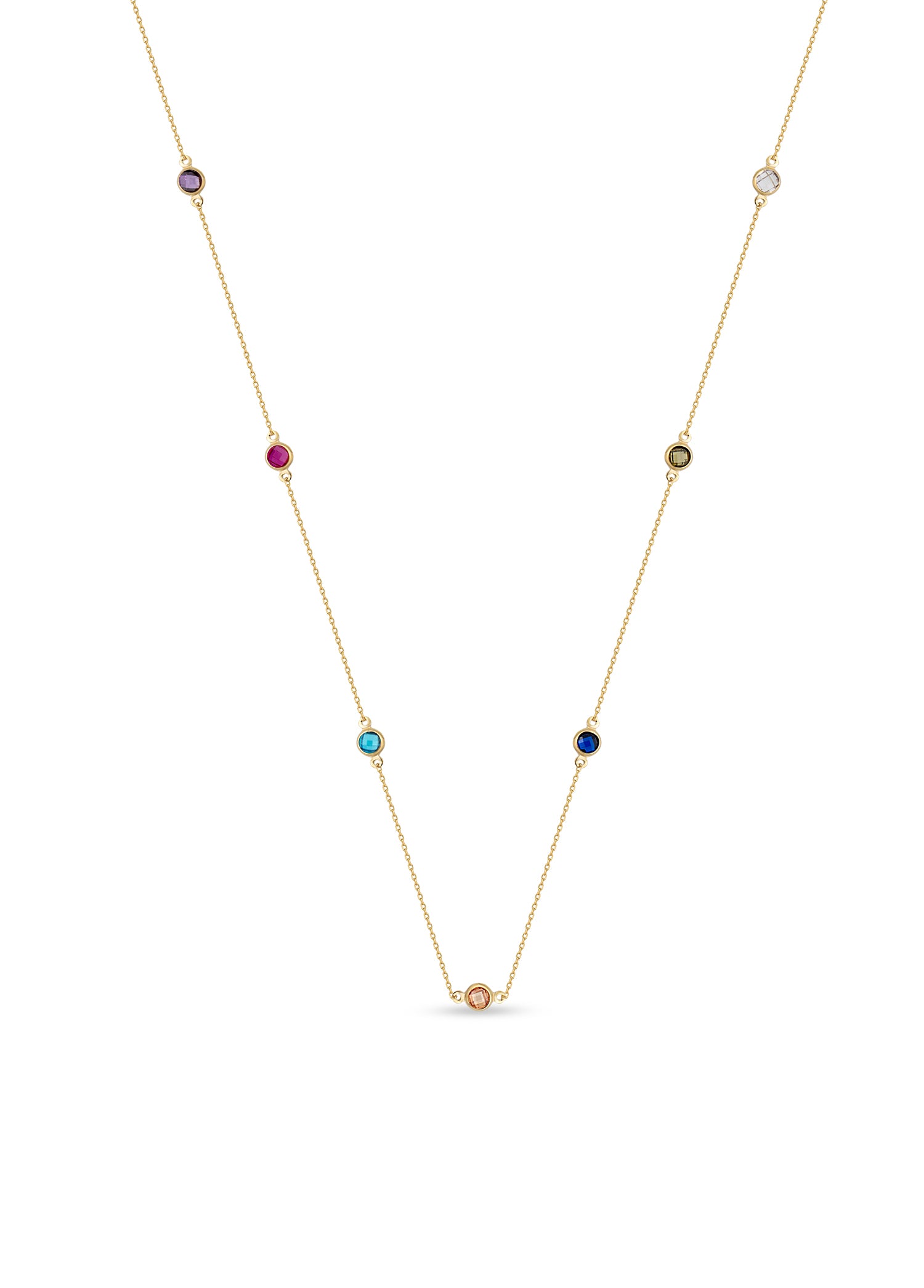 Circle Rainbow Station 14 Ayar Altın Kadın Kolye – OrenaJewelry