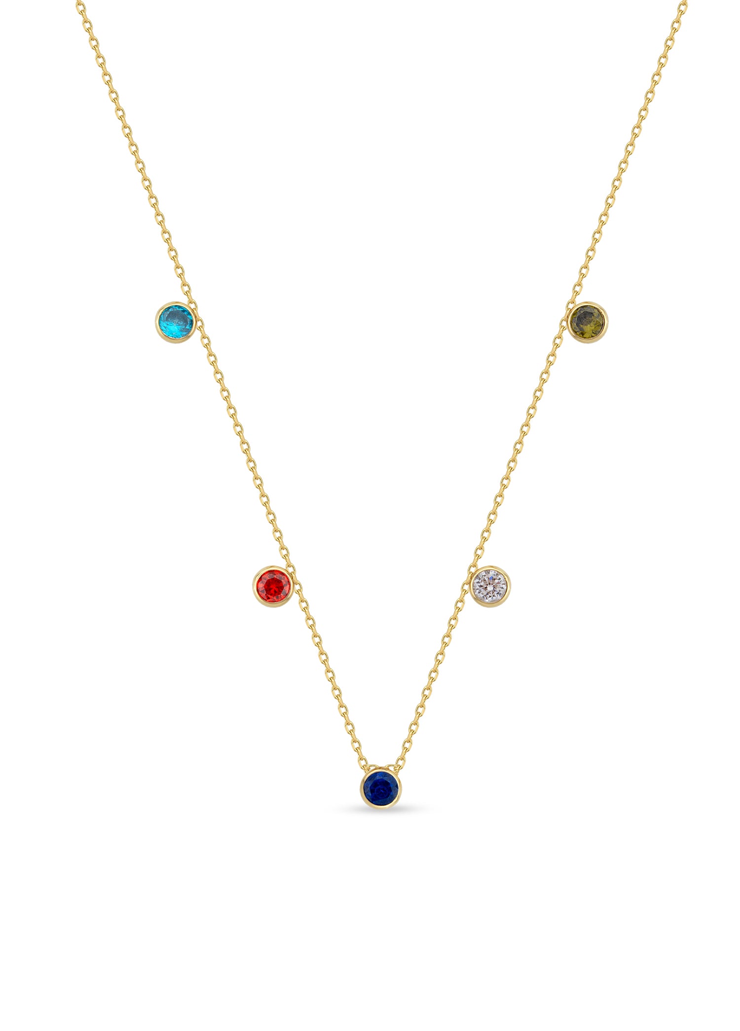 Circle Rainbow 14 Ayar Altın Kadın Kolye – OrenaJewelry