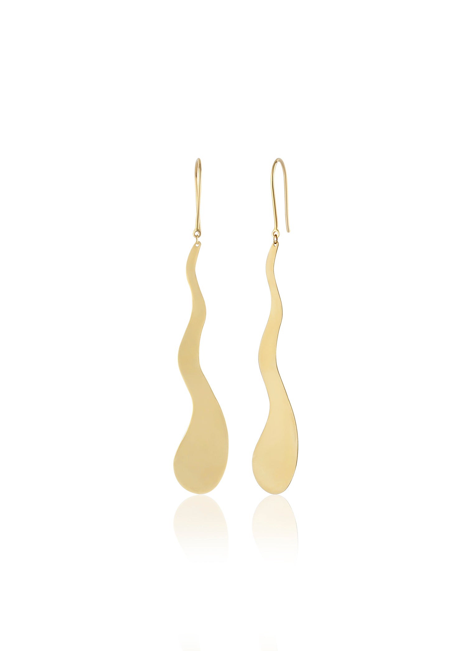 Flow Hook 14 Ayar Altın Kadın Küpe – OrenaJewelry
